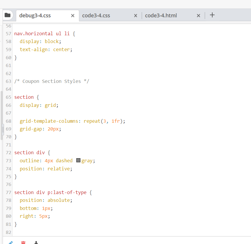 I need help debugging the grid areas in the | Chegg.com