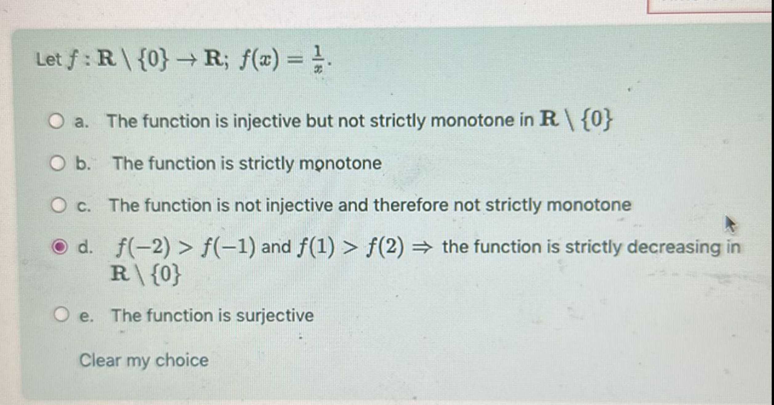 Solved Let Fr 0 →rfx1xa ﻿the Function Is Injective 