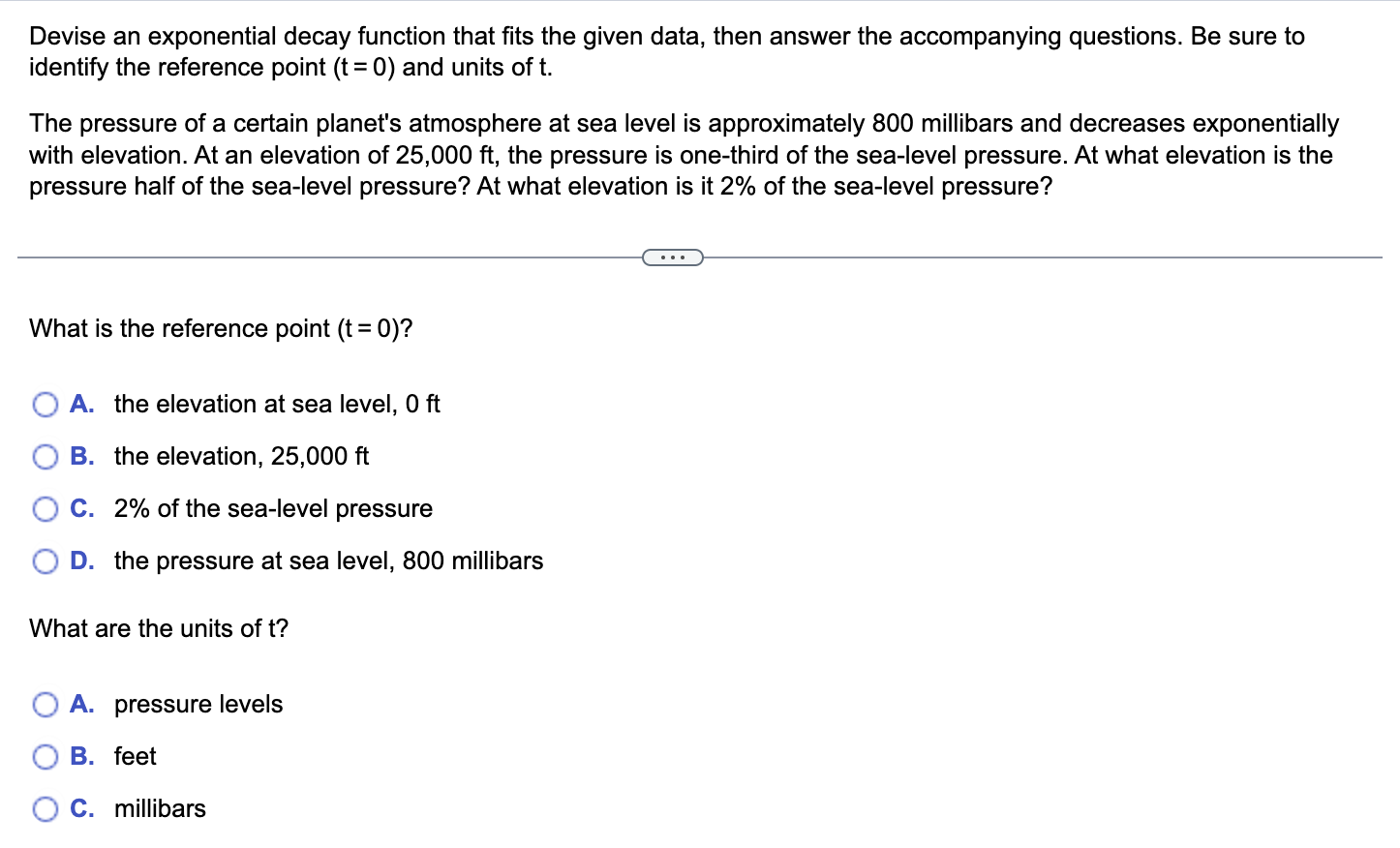 Solved Devise an exponential decay function that fits the | Chegg.com