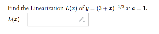 Solved Let f(x)=3+x,a=1, and Δx=0.1. Estimate Δf using the | Chegg.com