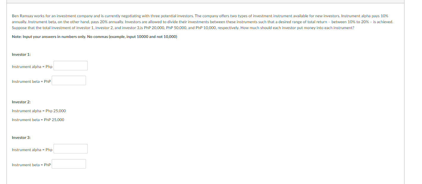 Solved Ben Ramsay works for an investment company and is | Chegg.com