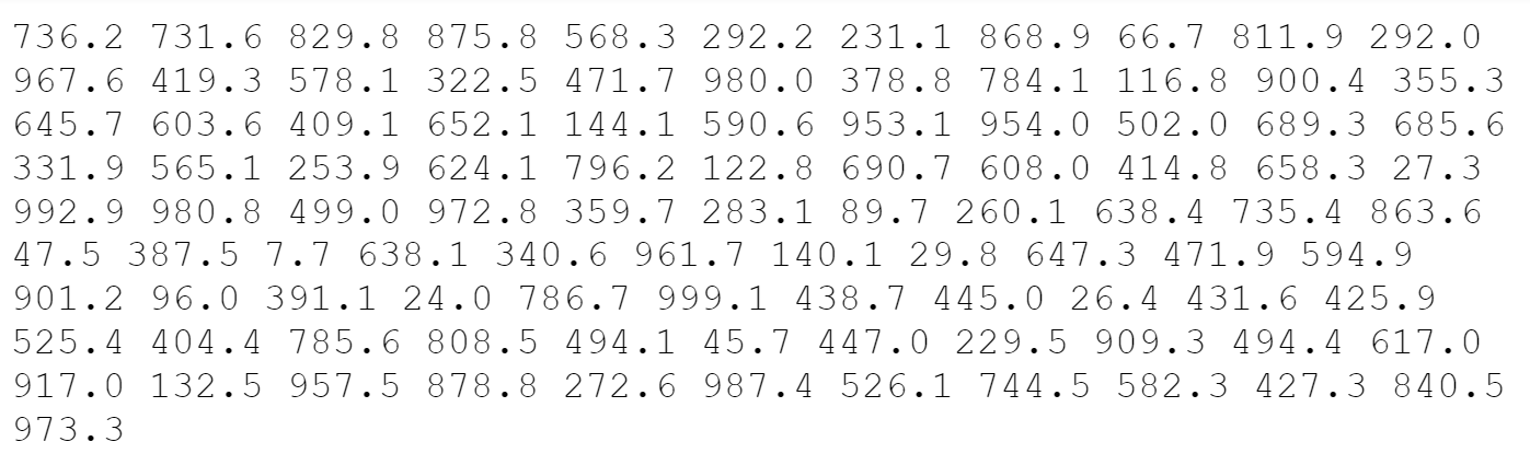 Solved From the following data file (whose contents can be | Chegg.com