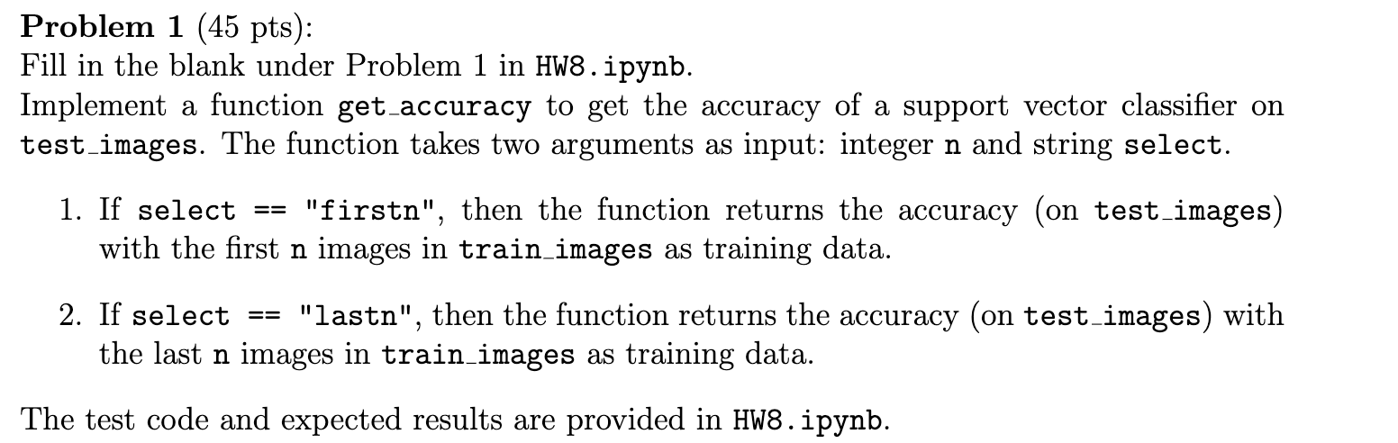 Solved Problem 1 (45 pts): Fill in the blank under Problem 1 | Chegg.com