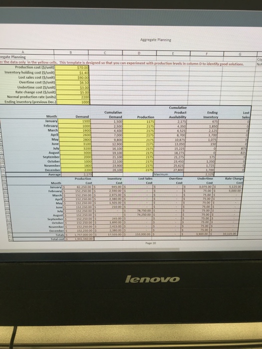 Use The Excel Aggregate Planning Template To Try To