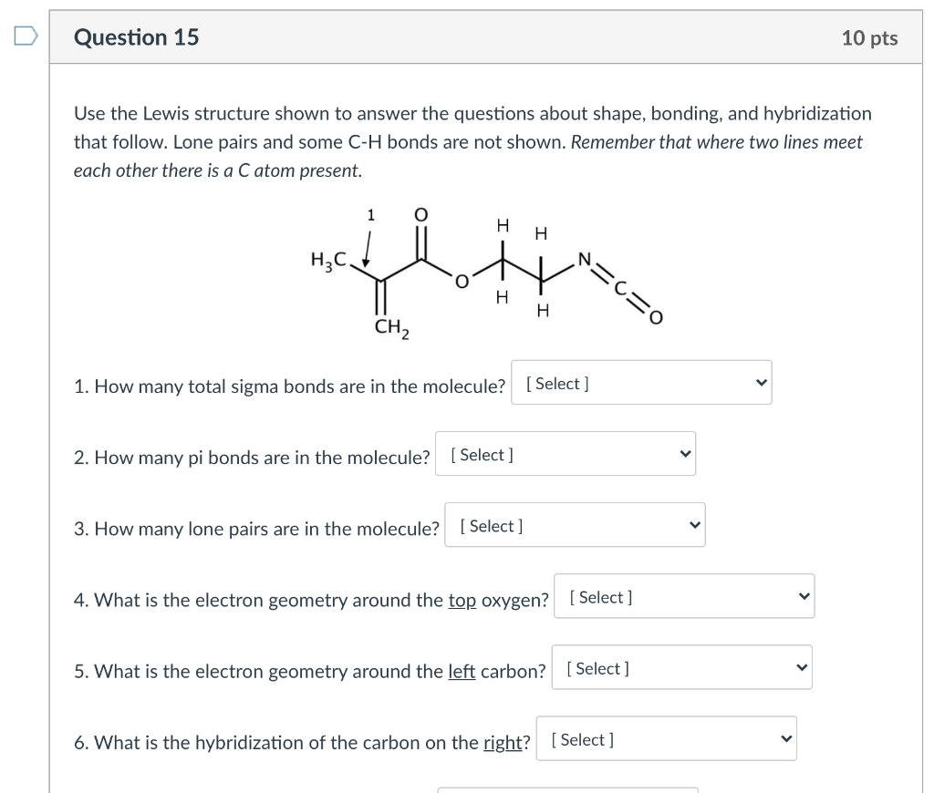 Solved Use the Lewis structure shown to answer the questions | Chegg.com