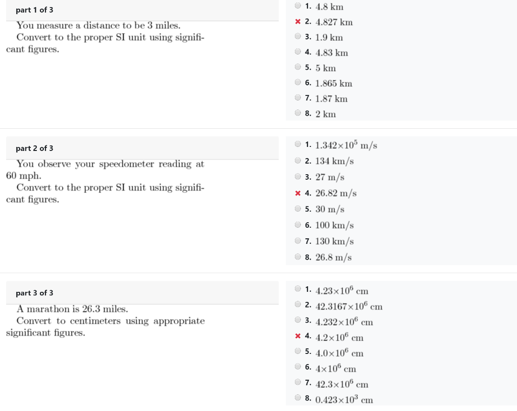 Solved 1 4 8 Km Part 1 Of 3 X 2 4 827 Km You Measure A Chegg Solved 1 4 8 Km Part 1 Of 3 X 2 4 827 Km You Measure A Chegg