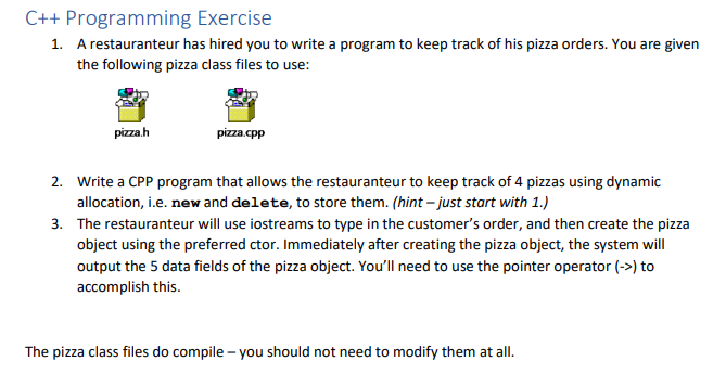 C++ Programming Exercise A restauranteur has hired | Chegg.com