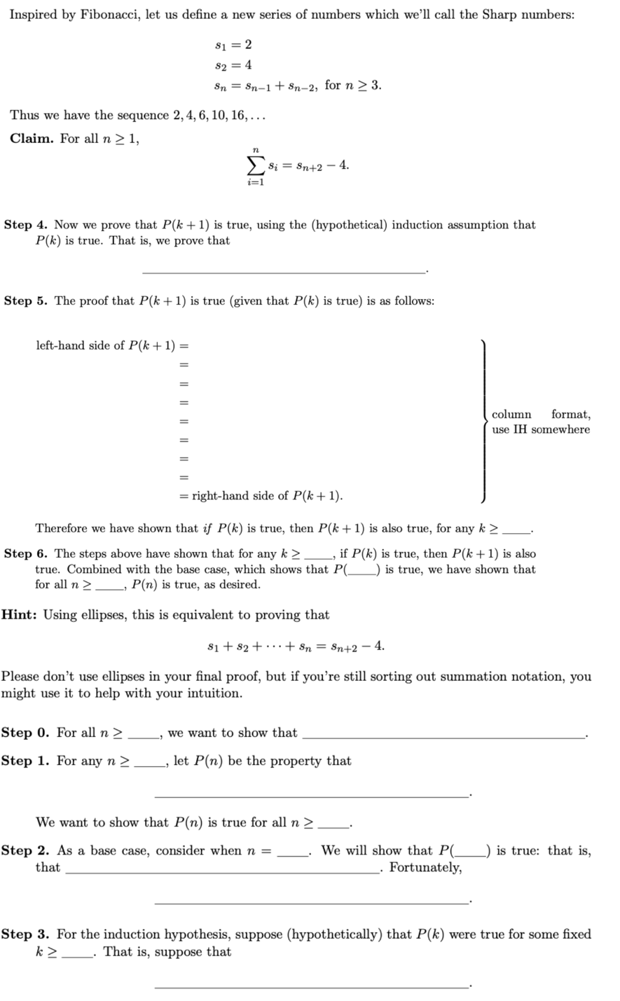 Solved Discrete mathematics. Fill in the missing from the | Chegg.com