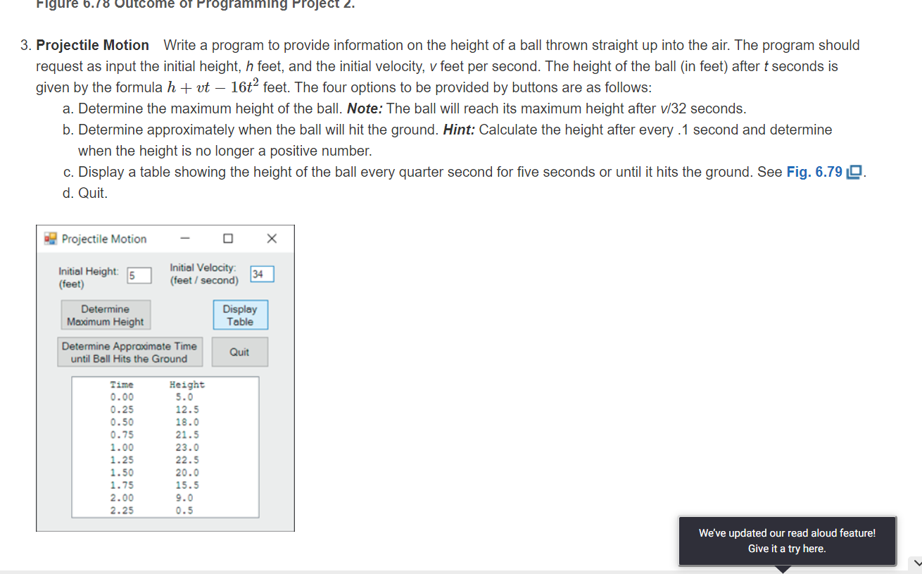 Solved Figure 6.78 Uutcome of Programming PPoject 2. 3. | Chegg.com