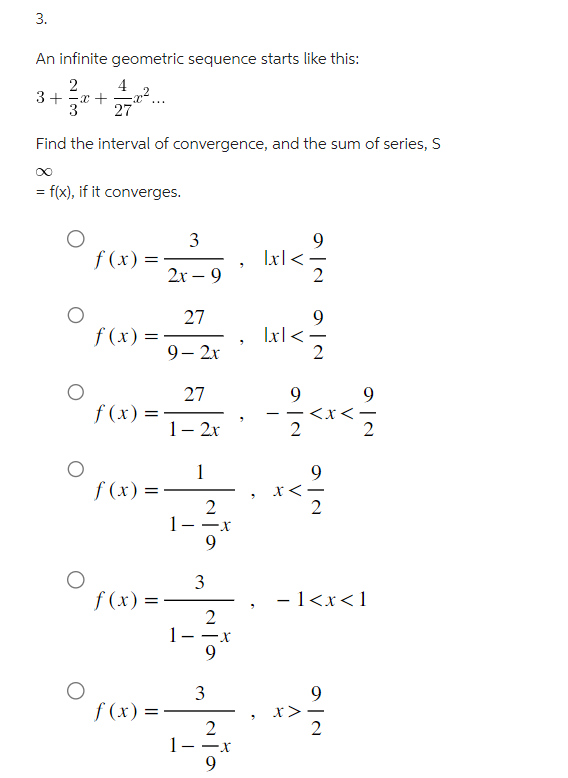 Solved Calculate the sum of the geometric series | Chegg.com
