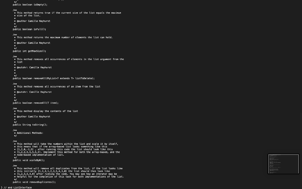 Solved - Part 1: Implement the array-based list 10pts. We | Chegg.com