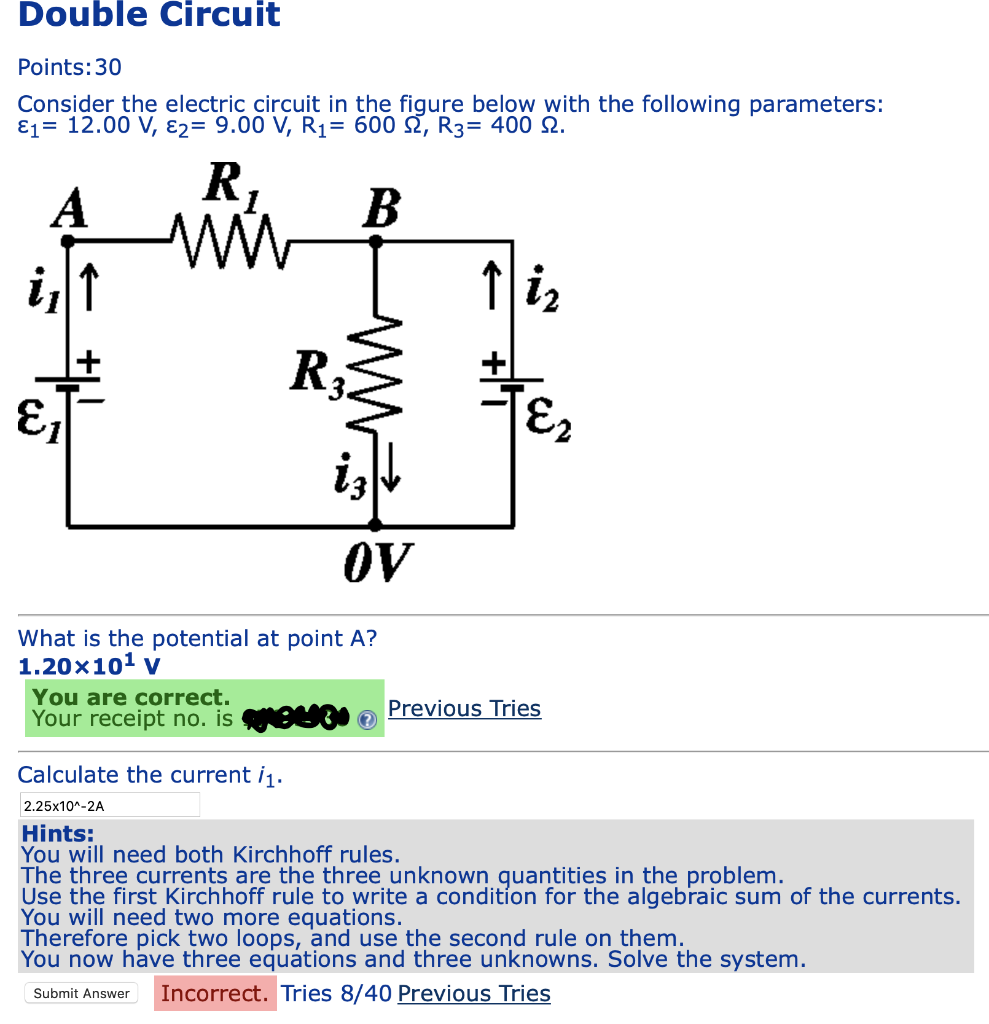 Solved Double Circuit Points:30 Consider the electric | Chegg.com