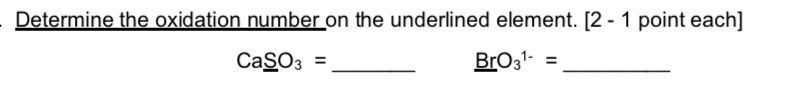 Solved Determine the oxidation number on the underlined | Chegg.com