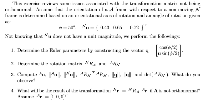 The Euler parameters are known as e0, e1, e2, e3 | Chegg.com