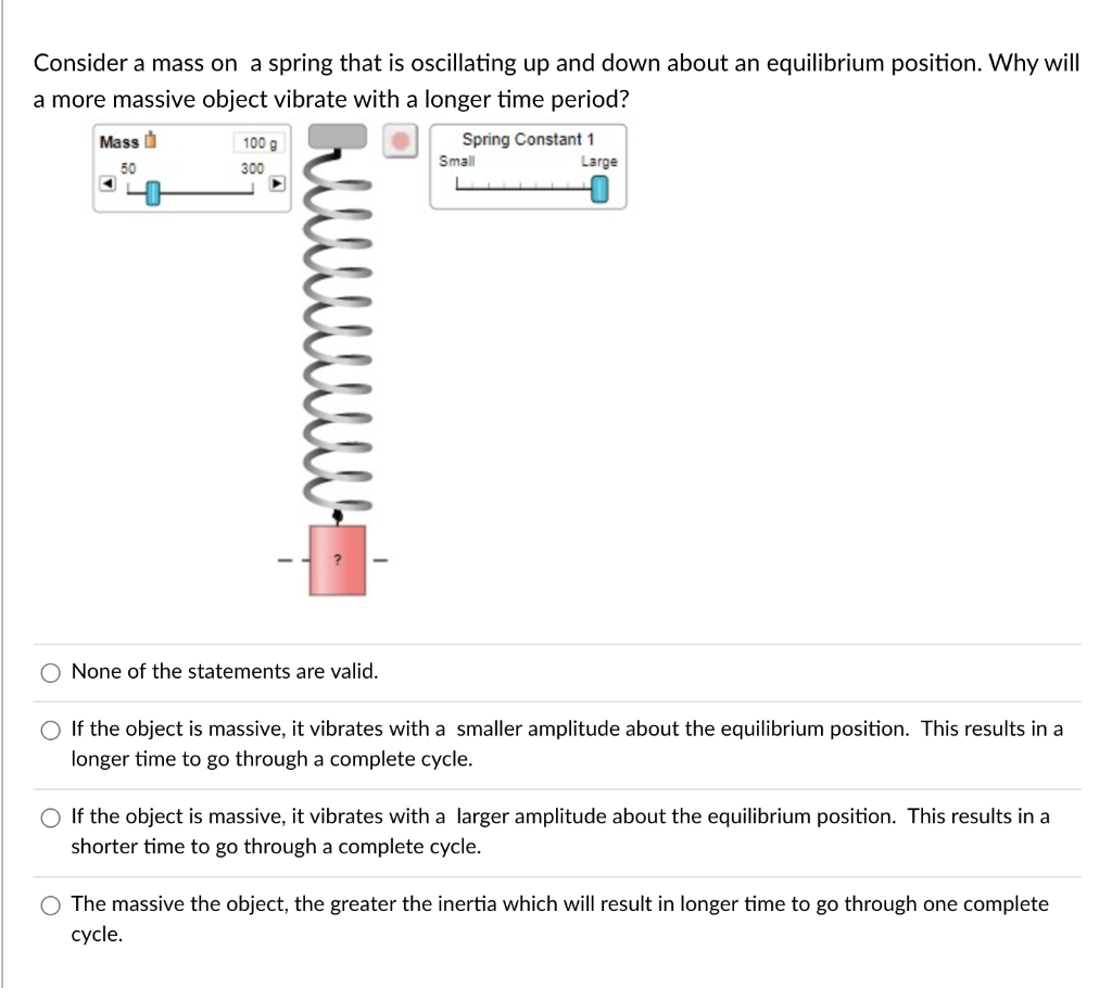 Solved Consider a mass on a spring that is oscillating up | Chegg.com