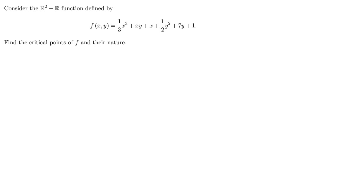 Solved Consider the R2−R function defined by | Chegg.com
