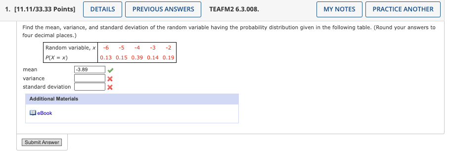 Solved 1. [11.11/33.33 Points] DETAILS PREVIOUS ANSWERS | Chegg.com