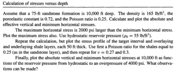 Calculation of stresses versus depth Assume that a | Chegg.com