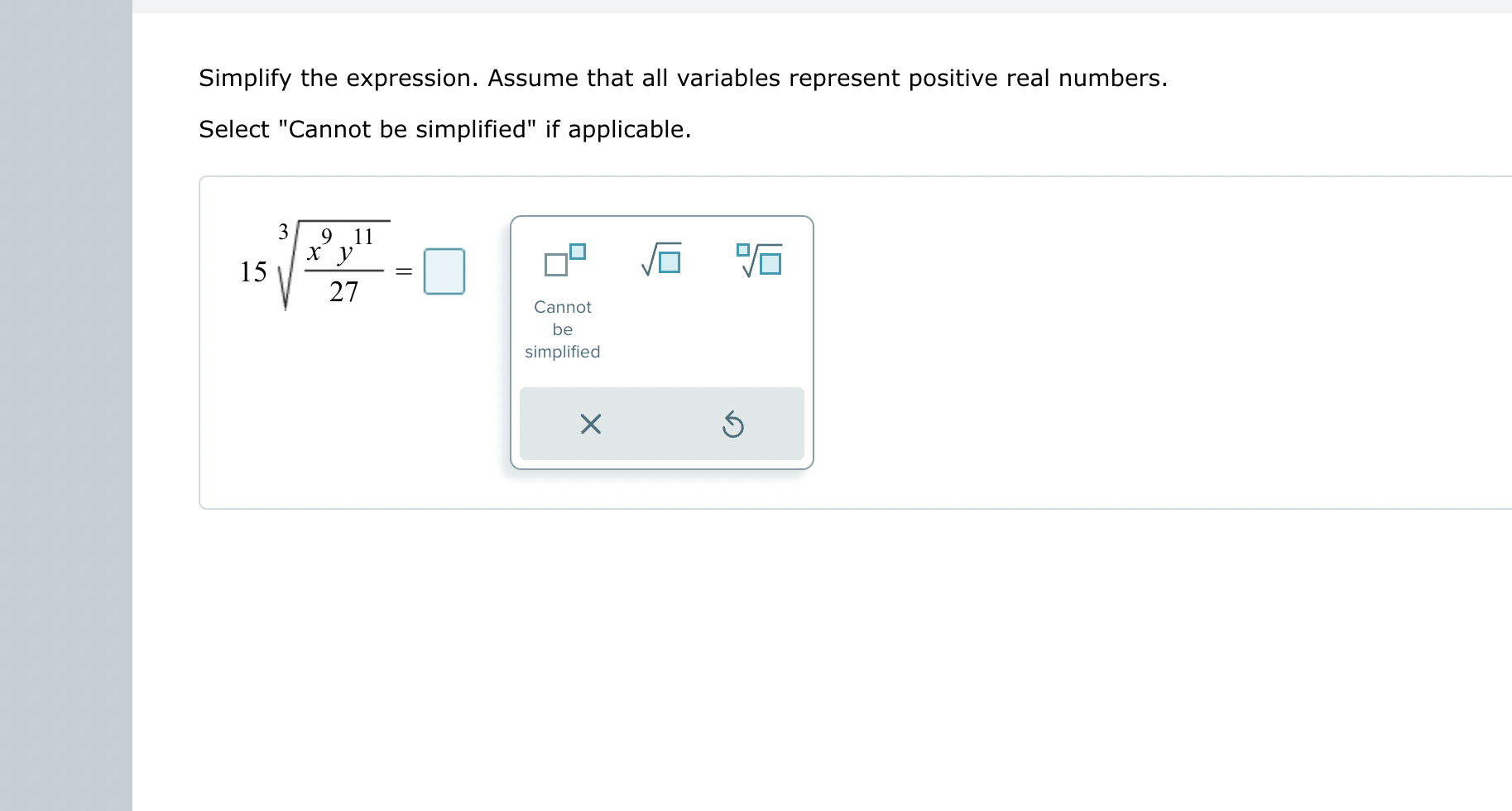 Solved Simplify the expression. Assume that all variables | Chegg.com