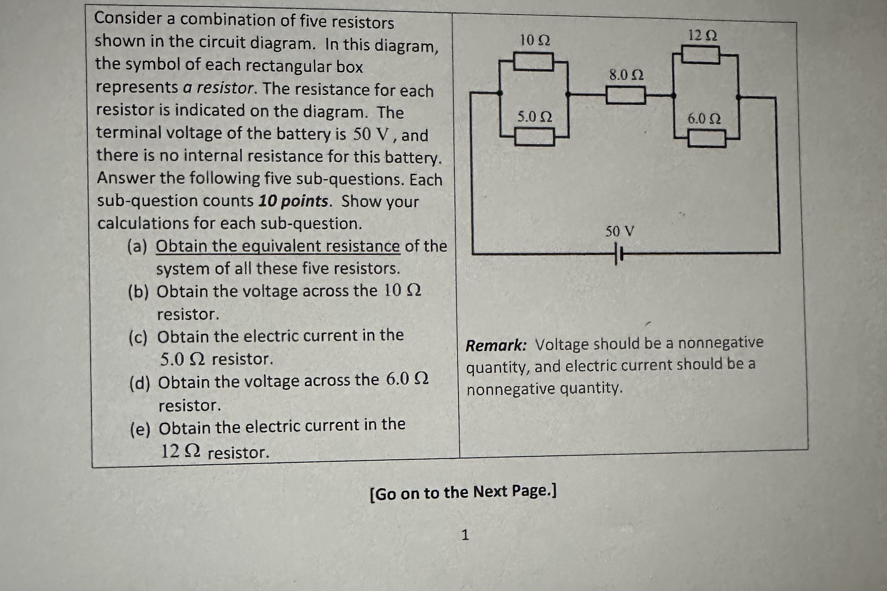 Solved Consider a combination of five resistors shown in the | Chegg.com