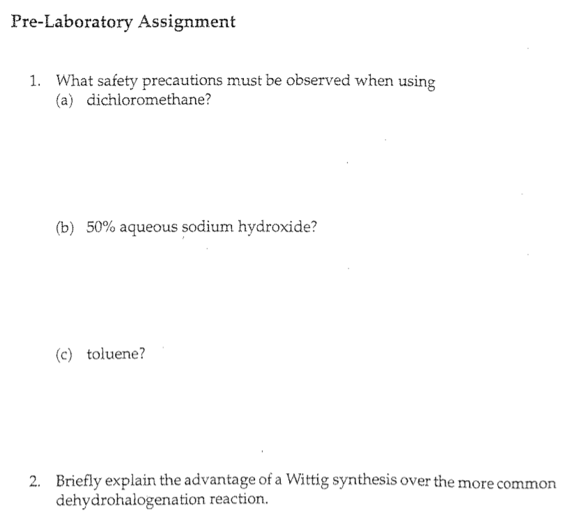 Solved Pre-Laboratory Assignment 1. What safety precautions | Chegg.com