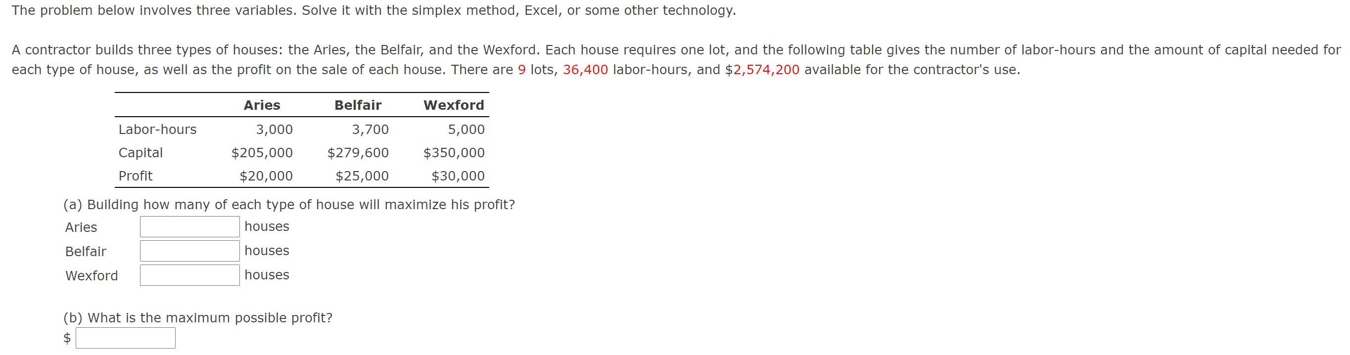 Solved The problem below involves three variables. Solve it | Chegg.com