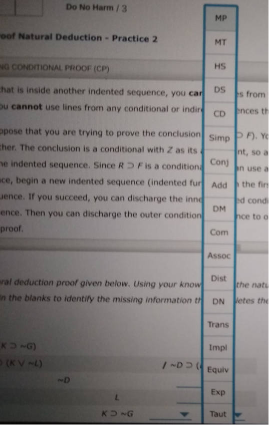Solved HINTS FOR USING CONDITIONAL PROOF (CP) You can use | Chegg.com