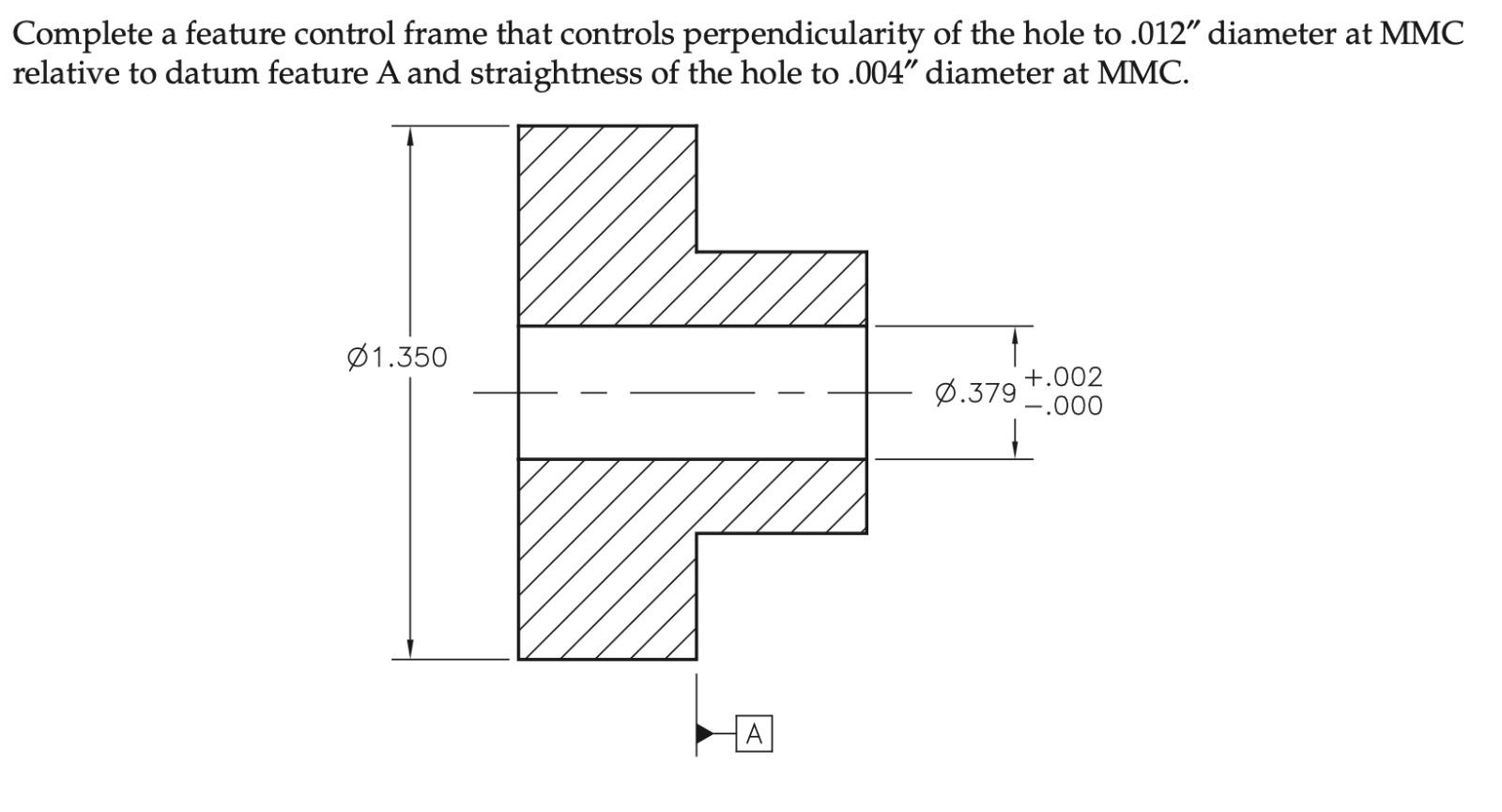 Complete a feature control frame that controls | Chegg.com