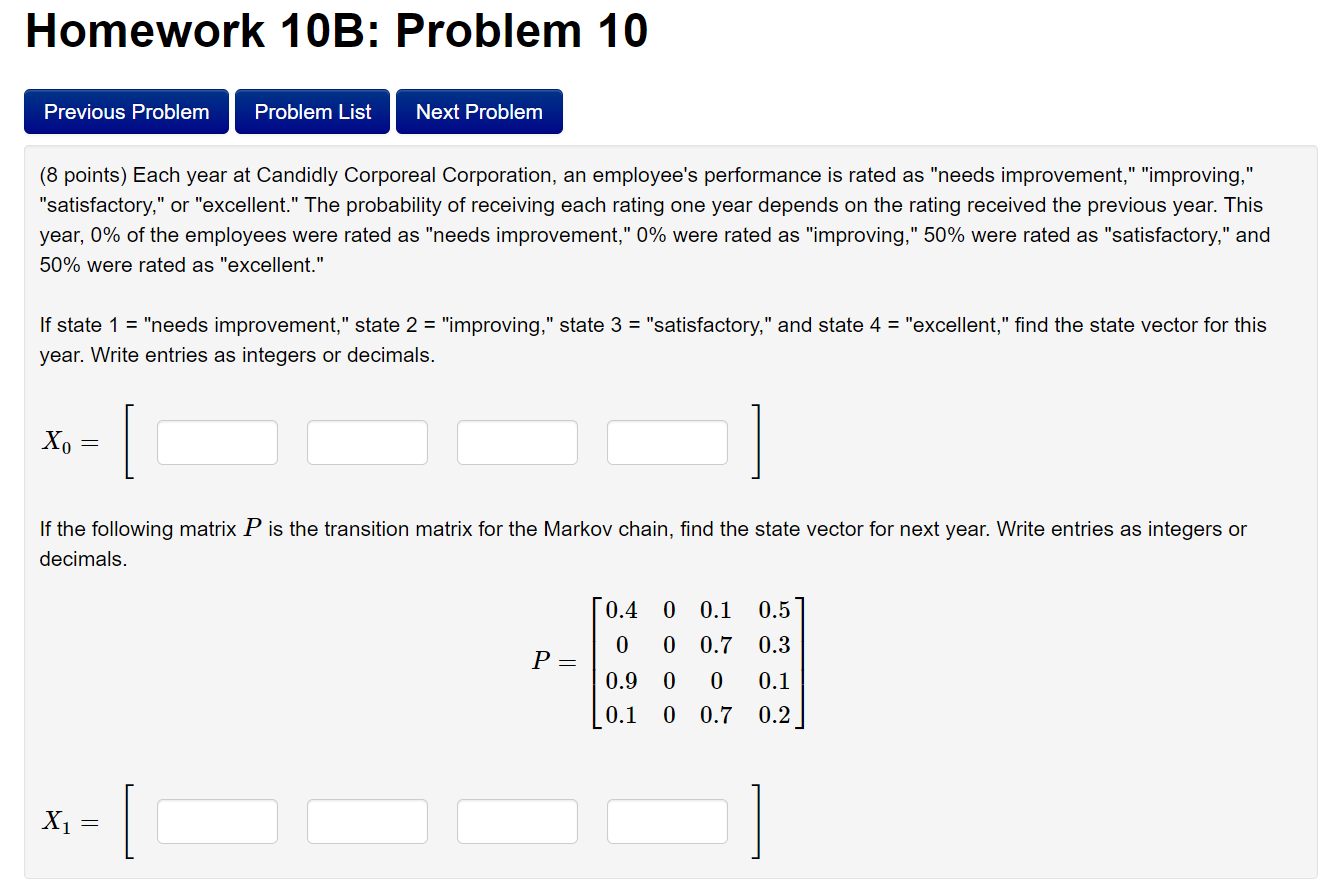 Solved Homework 10B: Problem 10 Previous Problem Problem | Chegg.com