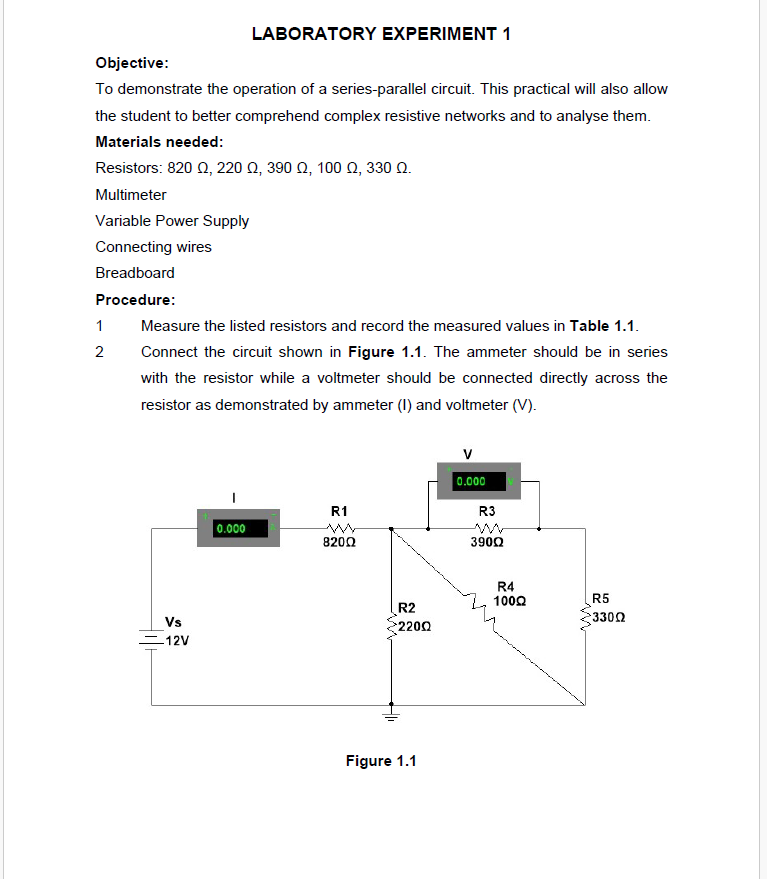 Solved LABORATORY EXPERIMENT 1Objective:To demonstrate the | Chegg.com