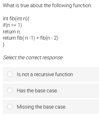 Solved What is true about the following function: int | Chegg.com