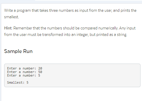Solved Write a program that takes three numbers as input | Chegg.com