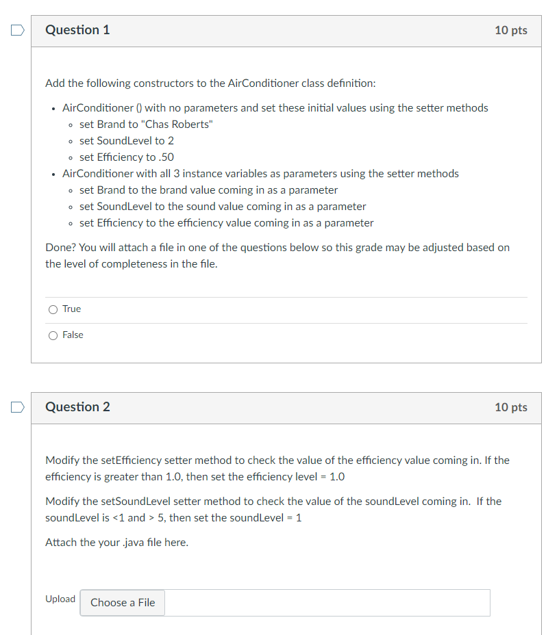 Solved Add the following constructors to the AirConditioner | Chegg.com