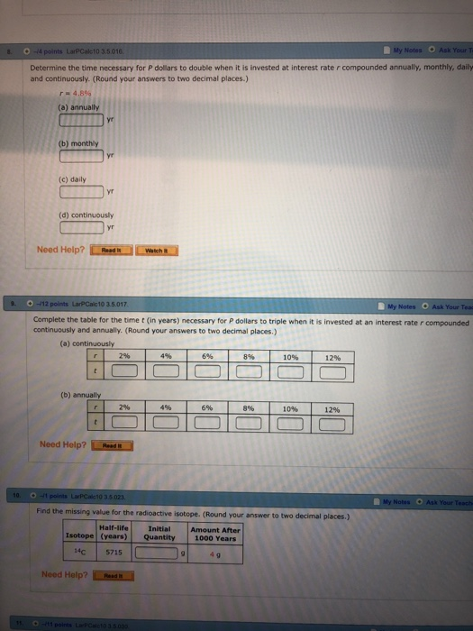 Solved Notes O Ask Your T 0 -4 points LarPCalc10 3.5016 | Chegg.com Solved Notes O Ask Your T 0 -4 points LarPCalc10 3.5016 | Chegg.com