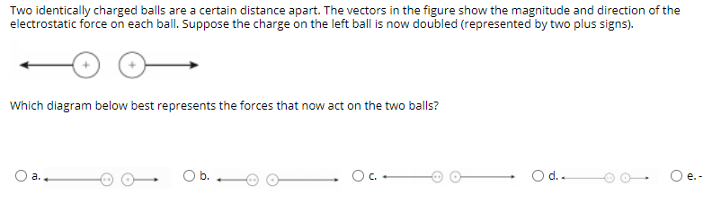 Solved Two identically charged balls are a certain distance | Chegg.com