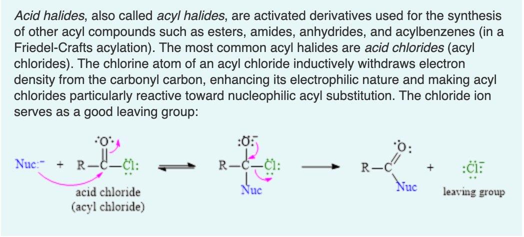 Solved Acid halides, also called acyl halides, are activated | Chegg.com