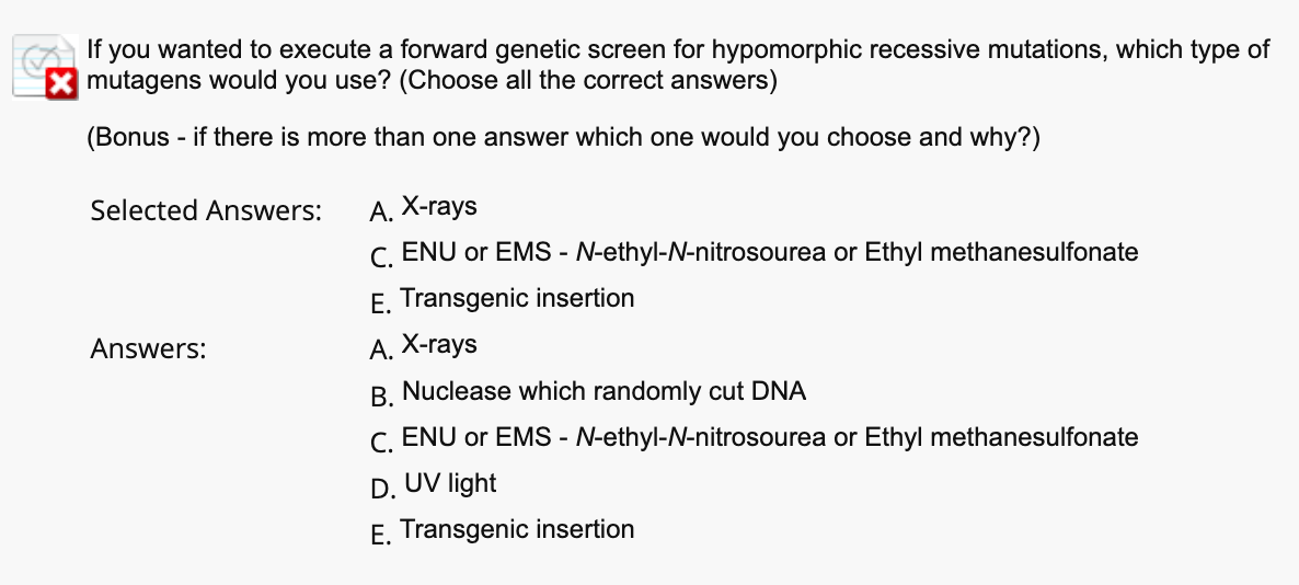 Solved If you wanted to execute a forward genetic screen | Chegg.com
