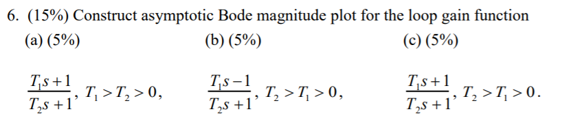 Solved 6. (15%) Construct asymptotic Bode magnitude plot for | Chegg.com