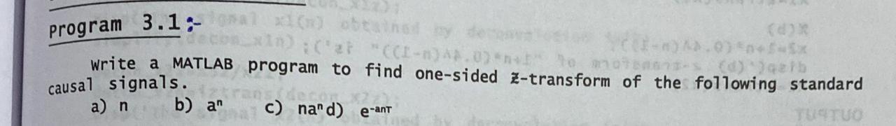 Solved Program 3.1;- salony CL-A.0) Ona write a MATLAB | Chegg.com