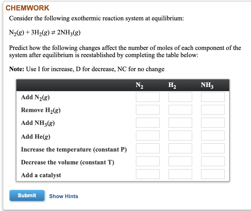 Solved CHEMWORK Consider the following exothermic reaction | Chegg.com