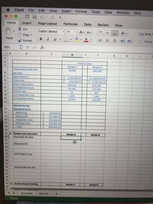 Solved Excel File Edit View Insert Format Tools Data Window | Chegg.com