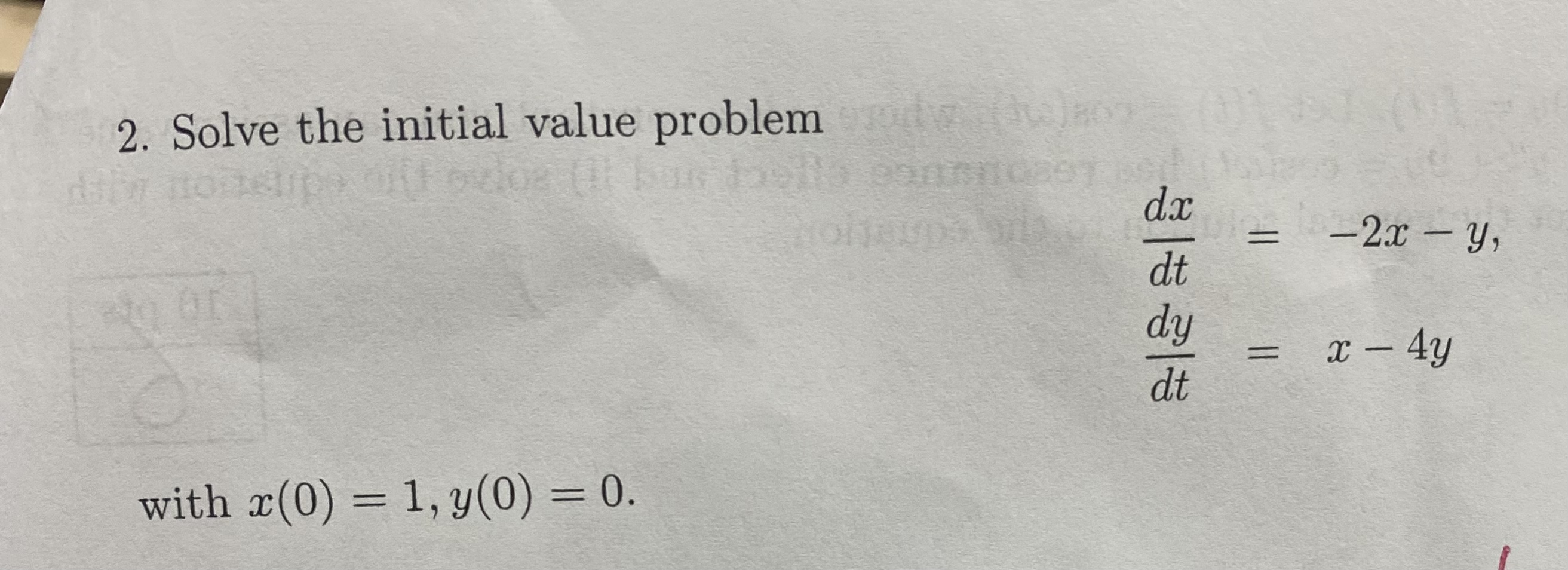 Solved 2. Solve the initial value problem | Chegg.com