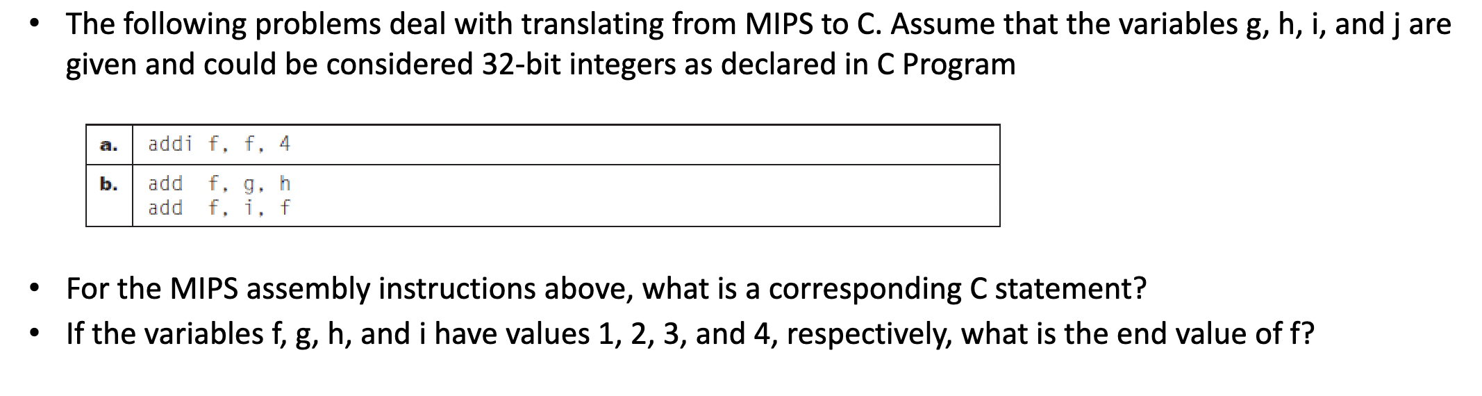 Solved - The following problems deal with translating from | Chegg.com