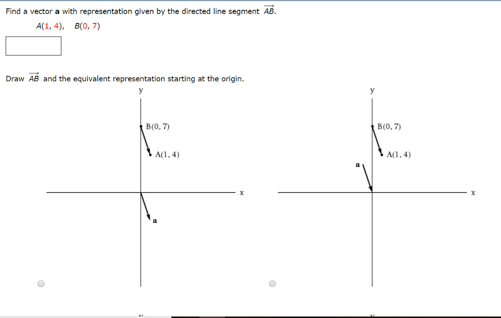 Solved Find a vector a with representation given by the | Chegg.com