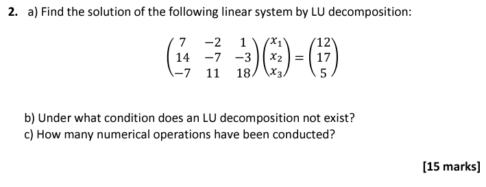 Solved 2. a) Find the solution of the following linear | Chegg.com