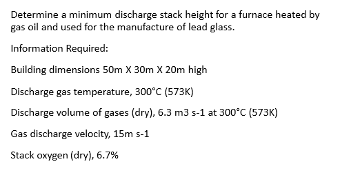 Solved Determine a minimum discharge stack height for a | Chegg.com