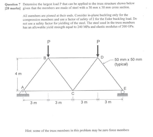 Solved Question 7 Determine the largest load P that can be | Chegg.com