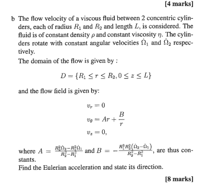 Solved b The flow velocity of a viscous fluid between 2 | Chegg.com