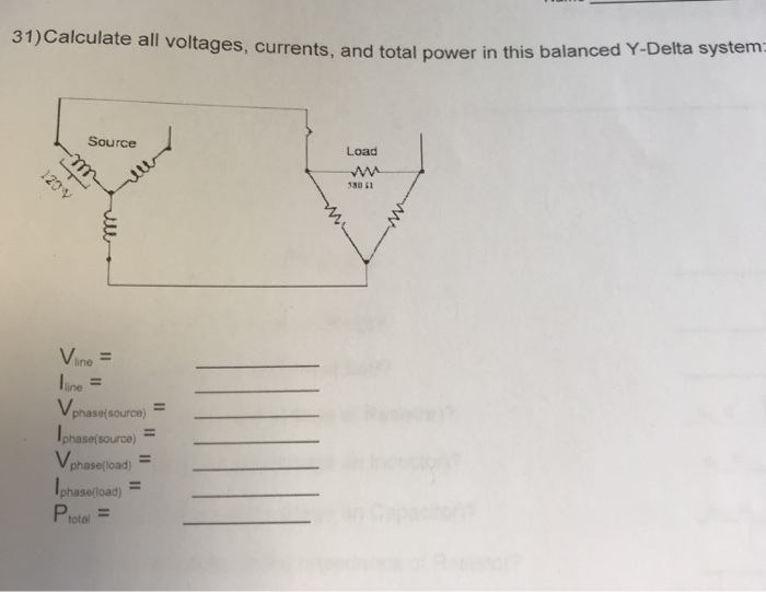 Solved 31) Calculate all voltages, currents, and total power | Chegg.com