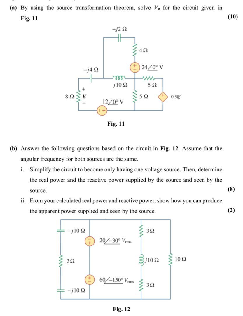 Solved (a) By using the source transformation theorem, solve | Chegg.com
